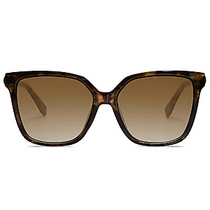 SOJOS Trendy Square Sunglasses for Women Fashion UV Protection Lens Womens Sunnies Sunglasses SJ2196 with Dark Tortoise Frame/Brown Grading Lens