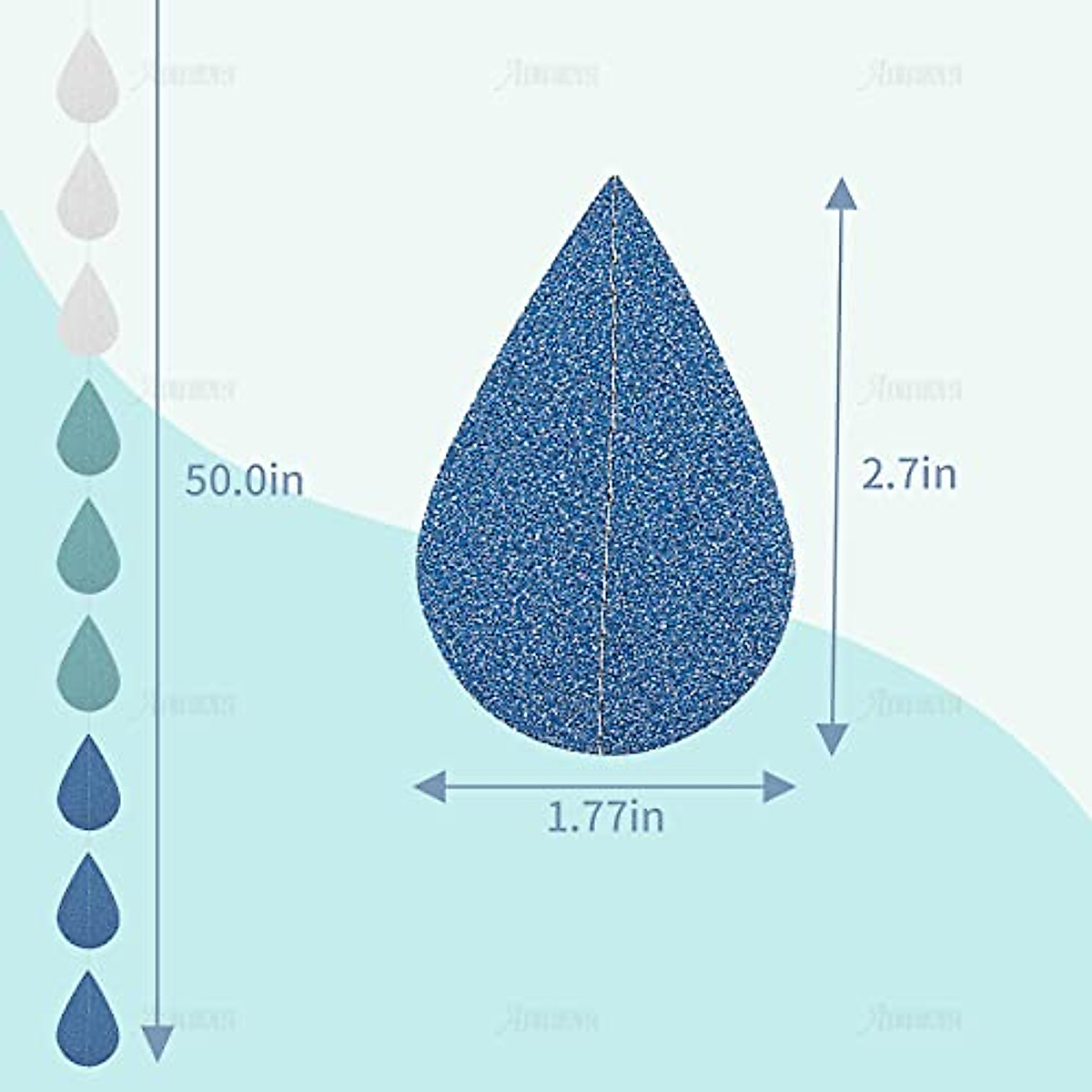 AUEAR, Raindrop Garland Paper Garland for Birthday Wedding Backdrop Party Hanging Decoration (9 Pack)