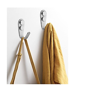 Mokife Wall Hooks Heavy Duty, 8 Pack Single Coat Hooks Stainless Steel Brushed Entrance Hooks, Small J Utility Hook for Hanging Clothes Jackets Robes Towels Hats Keys Bags Cups, Silver