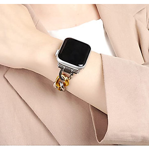 Kolgios 38/40/41mm Gold&Sliver Two Tone Cool Women Chain Smartwatch Bands Compatible for Apple Watch Series Band 9/8/7/6/SE/5 Stylish Adjustable Replacement Bracelet for Iwatch 8/9 Gift for Her