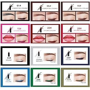 DC-BEAUTIFUL 12Pcs Lot Set 12 Colors Eyeliner Pencil Waterproof Eyebrow Pencil Cosmetics with a Pencil Sharpener