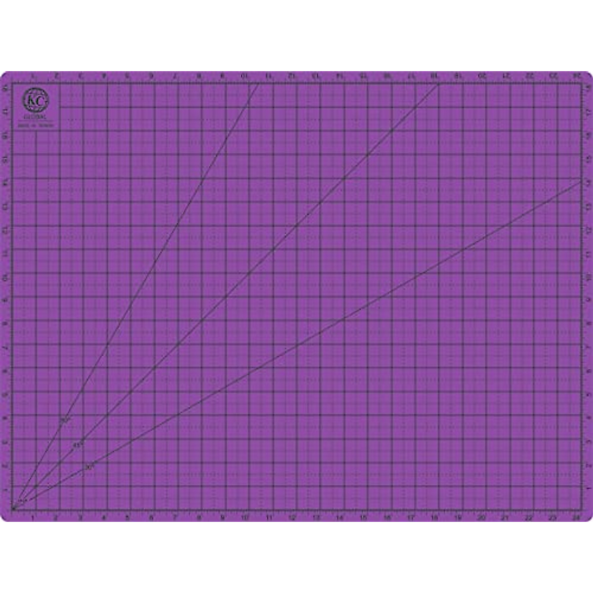 KC GLOBAL A2 (25"x19") Professional Grade Self-Healing Cutting Mat (Purple) - Odor-Free, Double-Sided, eco-Friendly, Durable. Premium Desk mat for Crafting, Sewing, Quilting and Art Projects