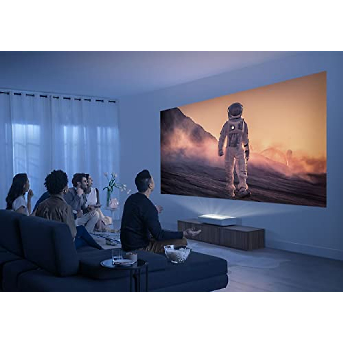 Samsung SP-LSP7T 120" The Premiere 4K Smart Laser Short-Throw Projector with an Additional 4 Year Coverage by Epic Protect (2021)