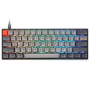 YUNZII SK61 Black Hotswap Mechanical Gaming Keyboard with Optical Switch, RGB, Programmable Customizable Keyboard (Gateron Red Switch, Black 61 Keys)