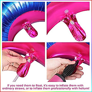 6 Pieces Rainbow Foil Balloon Rainbow Foil Mylar Balloons Party Decoration Large Size for Birthday Baby Shower Wedding