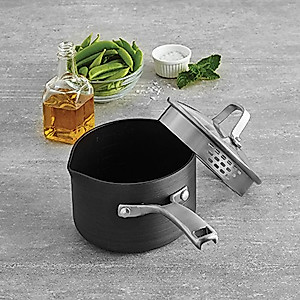Calphalon Classic Nonstick Sauce Pan with Cover, 1.5 quart, Grey