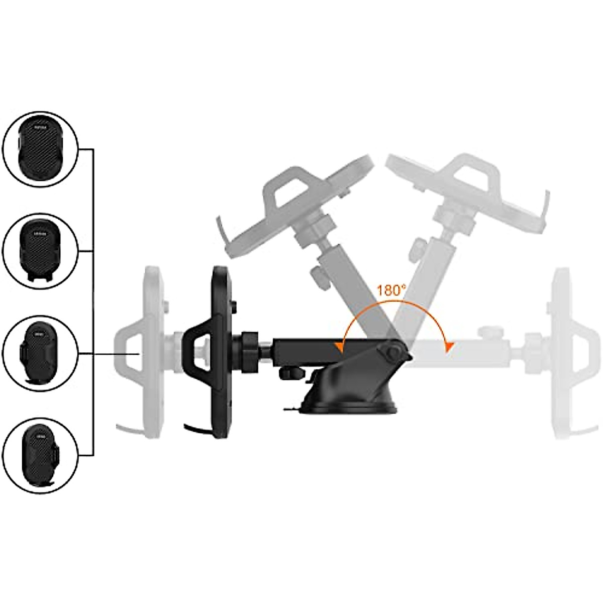 Arteck Car Mount, Universal Mobile Phone Car Mount Holder 360° Rotation for Auto Windshield and Dash, for Cell Phones Apple iPhone 14, 14 Pro, 13, 13 Pro, 13 Mini, 12, 11, SE, Android Cellphone, GPS