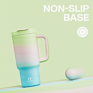 ENCOOL 32 oz Tumbler with Handle and Flip Straw, 100% Resistant Tumbler with Lid and Straw, Insulated Stainless Steel Travel Coffee Mug, Keeps Cold for 24 Hours, Cup Holder Friendly (Fairy)