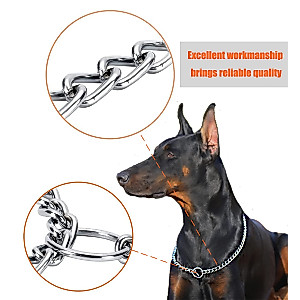Dog Choke Collar Slip P Chain - Heavy Chain Dog Titan Training Choke Collars - Adjustable Stainless Steel Chain Dog Collars Covered with Galvanic Plating - for Small Medium Large Dogs