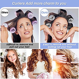 Selizo Hair Roller 28 Pcs Set, Includes 16Pcs Self-Grip Hair Rollers in 4 Sizes and 12Pcs Hair Clips for Long Medium Short Hair Volume