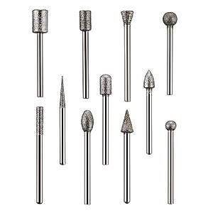 Cedilis 43-Pack Stone Carving Set - 26 Diamond Burr Bits, 10 Impeller, 4 Diamond Cutting Wheel, Polishing Rotary Tools for Stone, Rocks, Jewelry, Glass, Ceramics Rotary Tools