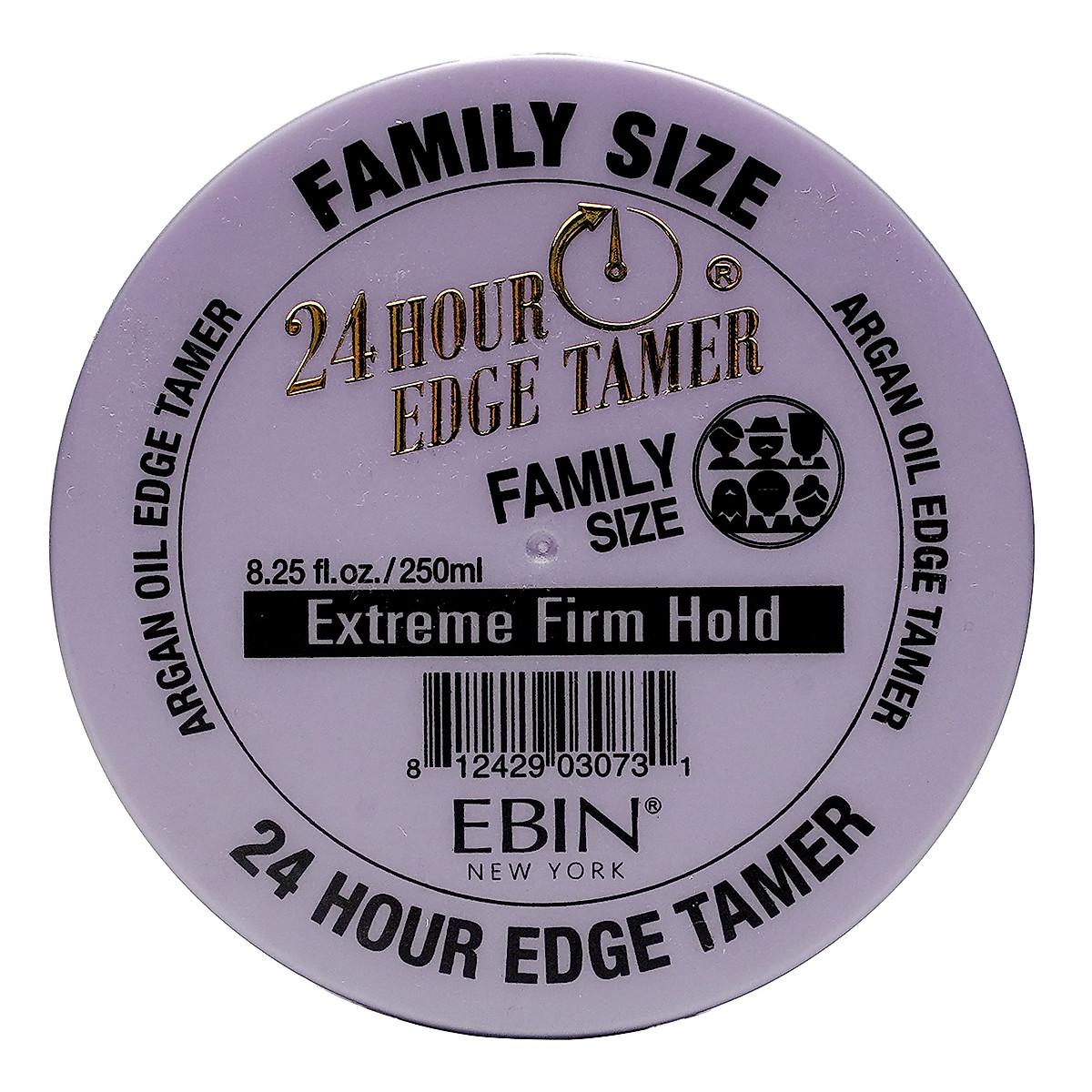EBIN NEW YORK 24 Hour Edge Tamer - Extreme Firm Hold (8.5oz/ 250ml) - No Flaking, White Residue, Shine and Smooth texture with Argan Oil and Castor Oil