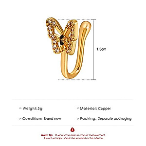 Sither 9 pieces Nose Rings Cuff for Women and Men Faux Nose Rings Clip Non Piercing Fake Nose Rings Pack Body Piercing Jewelry for Gift (gold)