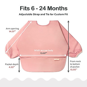 Zoosa Baby Long Sleeve Waterproof Bibs for Baby Boy Girl,Baby Led Weaning Smock Outfit for Toddler 6 Months-2 Years,Machine Washable