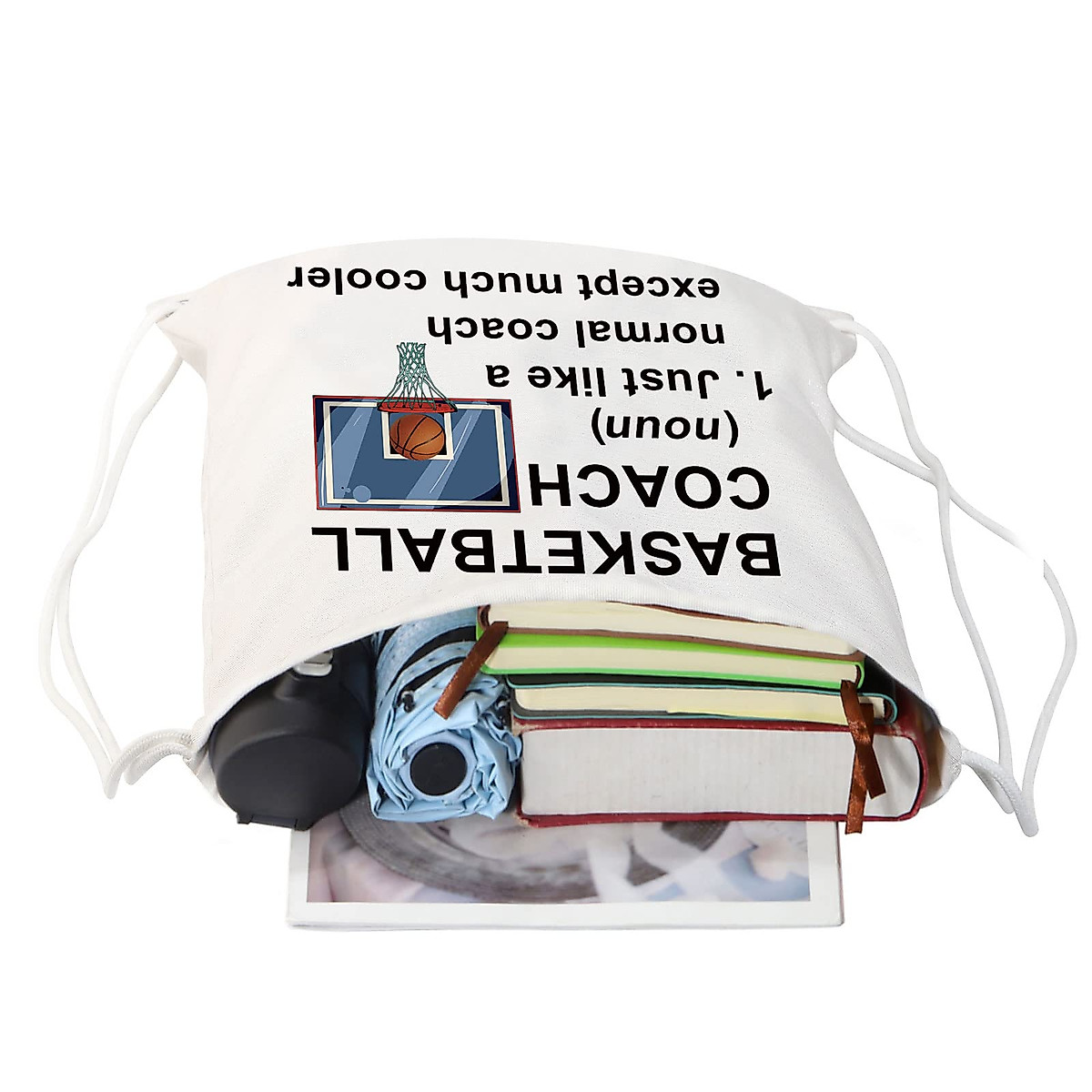 CMNIM Basketball Coach Gifts Funny Basketball Coach Definition Small Drawstring Bag Gifts for Basketball Coaches from Team (Basketball Coach Drawstring Bag)