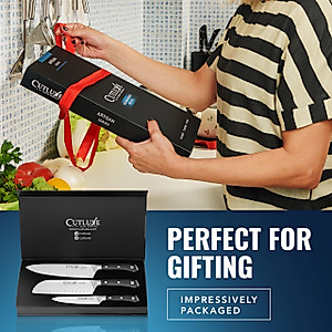 Cutluxe Chef Knife Set, 3 PCS Professional Chef's Knife Set – Razor Sharp German Steel, Full Tang, Ergonomic Handles - Artisan Series