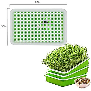 Seed Sprouter Trays 3 Packs , Microgreens Growing Trays Nursery Tray Bean Sprouts Sprouting Container Kit with Lid Wheatgrass Cat Grass Seedling Planting Storaging Trays for Garden Home Office