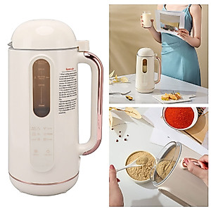 Yctze Soy Milk Maker, Soy Milk Maker Automatic High Speed Blender Creamy White Multifunctional Nut Milk Maker for Home Restaurant US Plug 110V