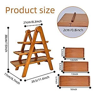3 Tier Serving Tray, Tiered Serving Tray - Wood Serving Stand, 3 Tier Wood Cupcake Stand, Vintage Party Trays, Wooden Party Trays for Serving Food