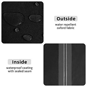 Easy-Going Square Patio Ottoman Cover, Waterproof Outdoor Ottoman Cover, Fade Resistant Patio Side Table Cover, Durable Outdoor Furniture Covers with Sealed Seam (25"x25"x17", Black)