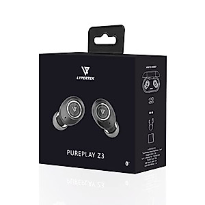 LYPERTEK PurePlay Z3 2.0 - True Wireless Earbuds - 10+70 Hours Play Time, PureControl App, Bluetooth 5.2, Wireless Charging, IPX7 Waterproof, Black