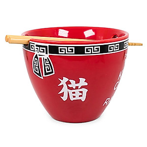 Boom Trendz Bowl Bop Keep Calm And Ramen On Japanese Dinner Set | 16-Ounce Bowl, Chopsticks