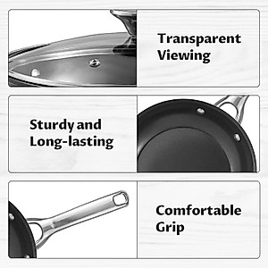 BEZIA Induction Cookware Set 15-Piece, Pots and Pans Set Non Stick with Ceramic Coating, Induction Pots Set with Stainless Steel Handles ＆ Lids, Oven Safe, Compatible with All Stoves
