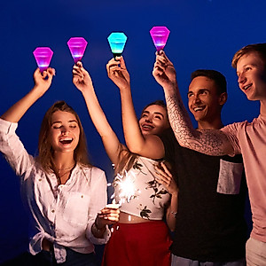 Tessco 8 Pcs Wedding Ring Shot Glass LED Light up Plastic Flash Ring Shot Glasses for Wedding Party Supplies and 8 Pcs Vinyl Gold Bride Bridesmaid Stickers