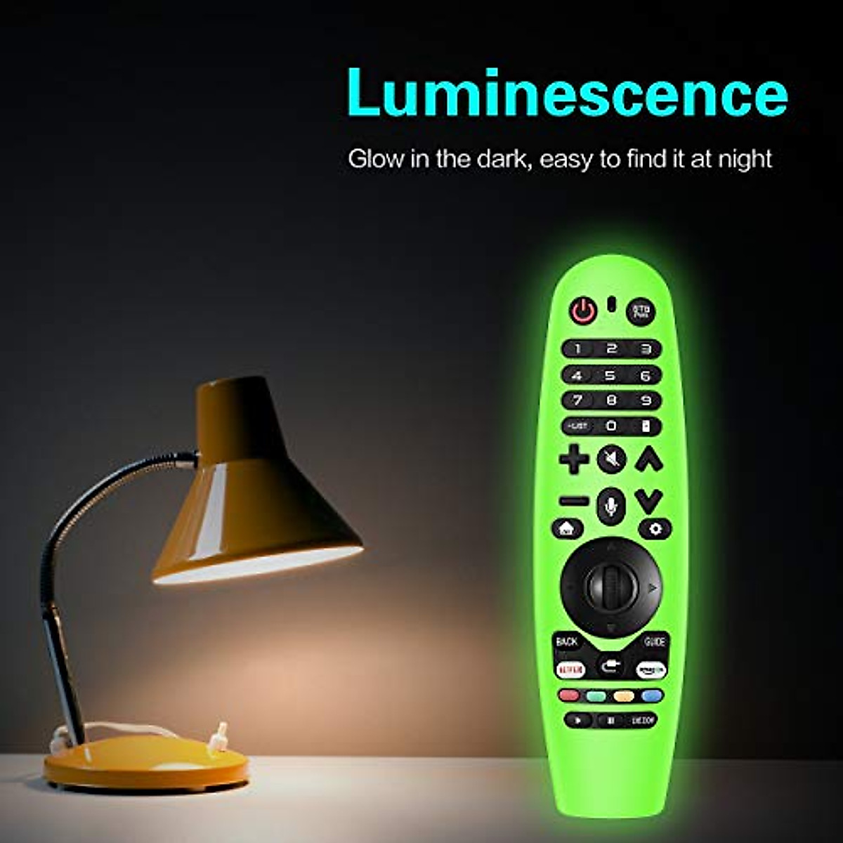 2 Packs Silicone Remote Cover for LG AN-MR19BA / LG AN-MR18BA / LG AN-MR600 / LG AN-MR650/ Magic Remote Control, Alquar Lightweight Protective Case Cover with Lanyard for LG Smart TV Remote