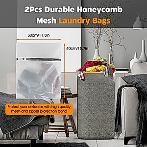 ZANHIX 110L Laundry Hamper with Lid, Removable Inner Bag and 2 Mesh Bags, Large Laundry Basket, Grey Clothes Hampers for Laundry with Lid for Bedroom and Bathroom
