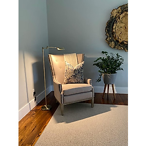 Brightech Leaf LED Floor lamp, Pharmacy LED Floor Lamp for Living Rooms & Offices, Adjustable Standing Lamp for Bedroom Reading, Tall Lamp for Sewing & Craftwork - Antique Brass/Gold