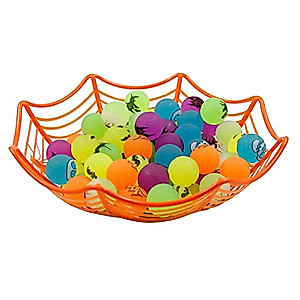 Triumpeek Halloween Party Supplies, Set of 3 Halloween Plastic Trick Treat Bowls, Candy bowl Holder Halloween Spider Web Bowl for Day of The Dead in Orange, Purple and Black