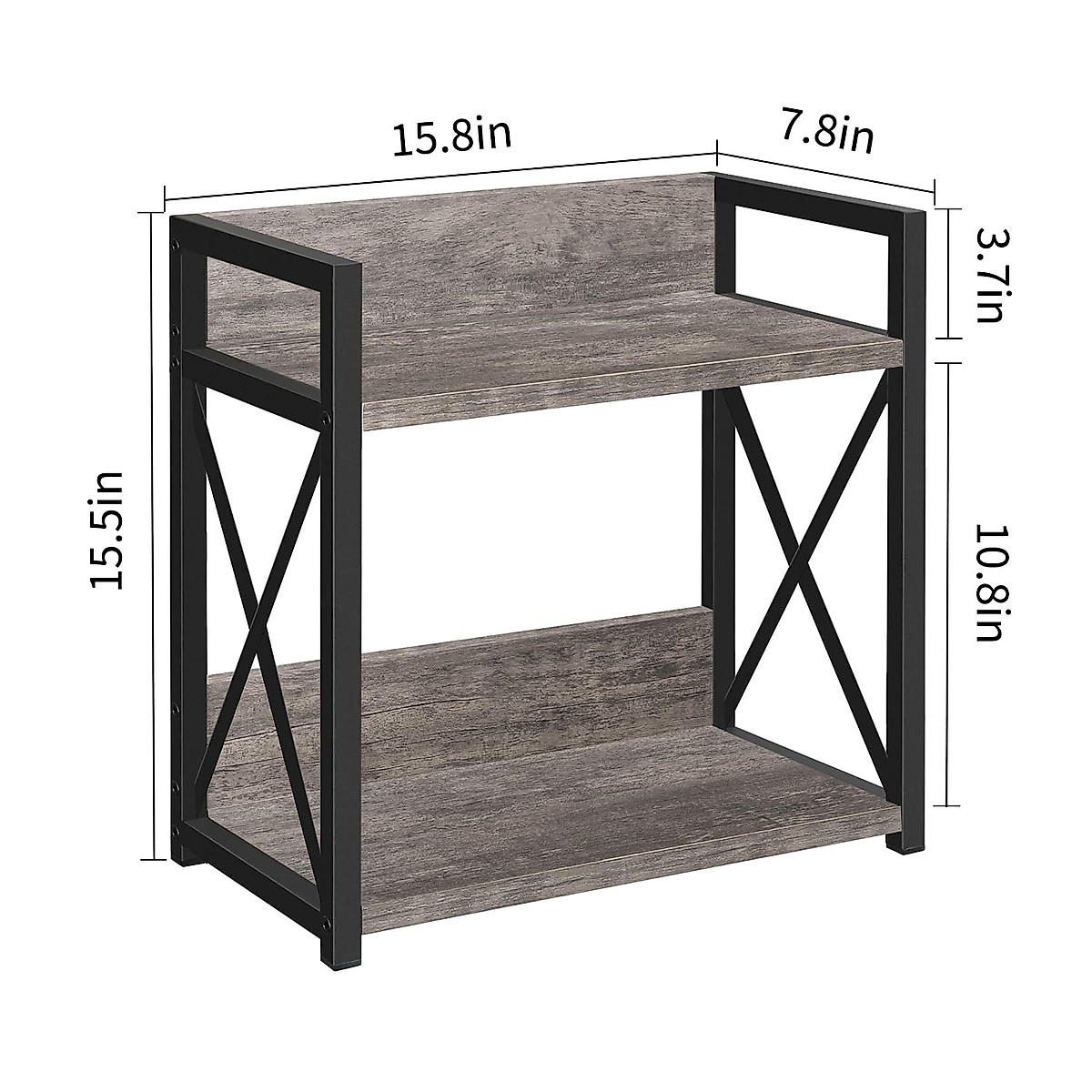 YINMIT Coffee Bar Accessories Organizer, Spice Rack Organizer, Wooden Kitchen Counter Shelf, 2 Tier Coffee Organizer Station for Countertop, Coffee Condiment Rack for Mugs, Cups, Cream, Syrup (Large)