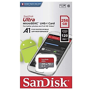 SanDisk MicroSD Ultra 256GB Memory Card Works with Samsung Tab S8+, Tab S8 Ultra, Tab S8, Tab A8 10.5 (2021) (SDSQUA4-256G-GN6MN) Bundle with 1 Everything But Stromboli SD and MicroSDXC Card Reader