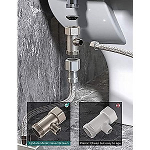 KKPOT Bidet Attachment for Toilet - Ultra Slim Non-Electric Bidet, Self Cleaning Dual Nozzle, Cold & Warm Water Bidet Seat Attachment with Temperature & Pressure Controls