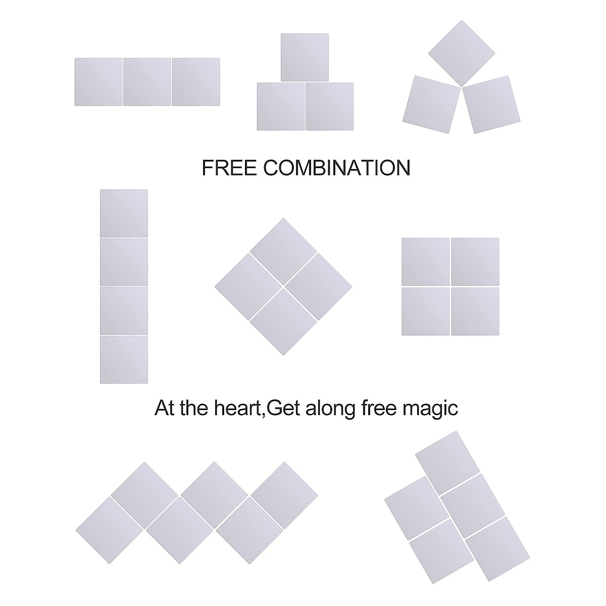 Shatterproof Full Length Mirror Tiles,Mirror for Wall,Full Body Mirror for Kids,Thick 0.12",4 Pcs 15.8"x15.8",Made of Frameless Plexiglass Acrylic Plastic,Wall Mounted for Home Gym,Bedroom,Door