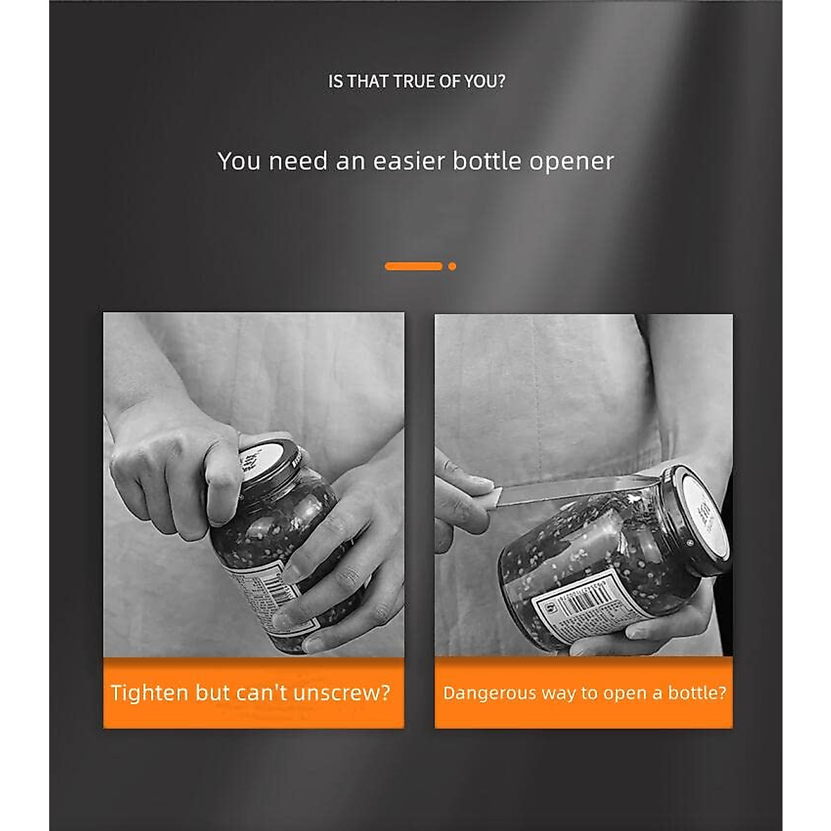 Adjustable Multifunctional Stainless Steel Can Opener，adjustable Stainless Steel Can Opener，fullofcarts Jar Opener for Weak Handsfor Any-size Lids (1pcs, 9in)