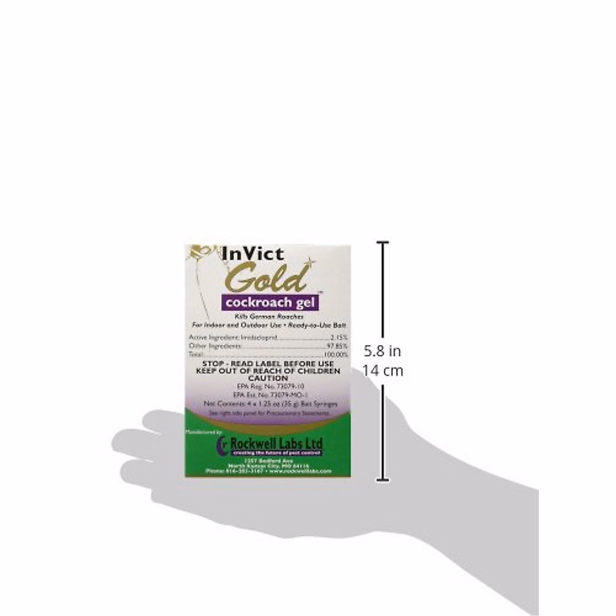 Rockwell Labs - Invict Gold - Cockroach Gel - 4 Tubes, 4 35-Gram Tubes