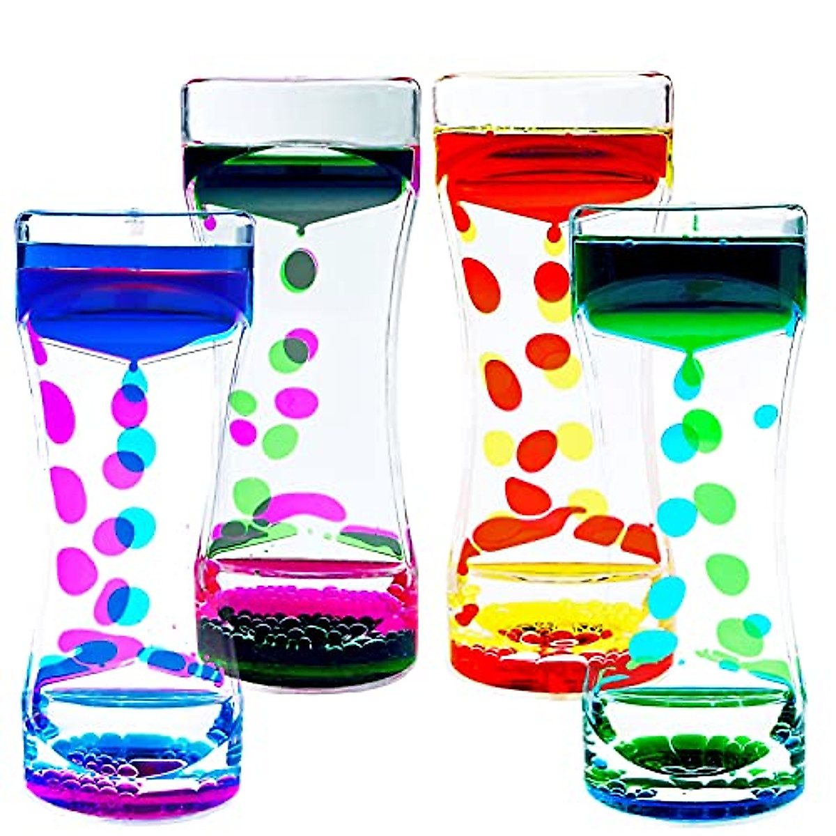 OCTTN Liquid Motion Timer Bubbler Desktop Toy, 4 Pack Bubble Timer Sensory Toy for Adults, Fidget Toy, Stress Relief and Anxiety Relief, Relaxing, Autism, ADHD Toys