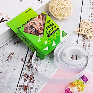 Aneco 2 Pack Transparent Photo Corners Clear Picture Mounting Corner Stickers for DIY Album, Scrapbook, Journal, 500 Pieces/Pack