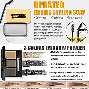 All in One Makeup Kit, Includes 12 Colors Naked Eyeshadow Palette, Buff Beige Liquid Foundation, Lipstick Set, Mascara, Makeup Brush, Makeup Sponge, Eyebrow Powder, Eyebrow Soap, Winged Eyeliner Stamp, Makeup Gift Set for Women(#104)