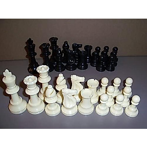 Staunton Tournament Chess Pieces, Triple Weighted with 3.75" King and 2 extra Queens