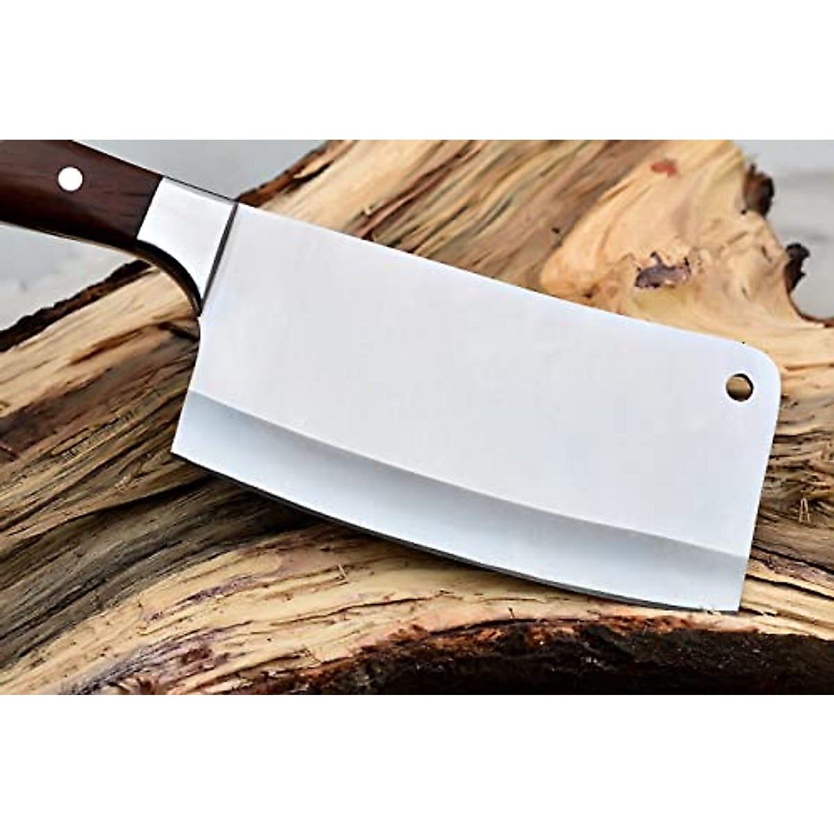 ALZAFASH Meat Cleaver with Knife Sharpener