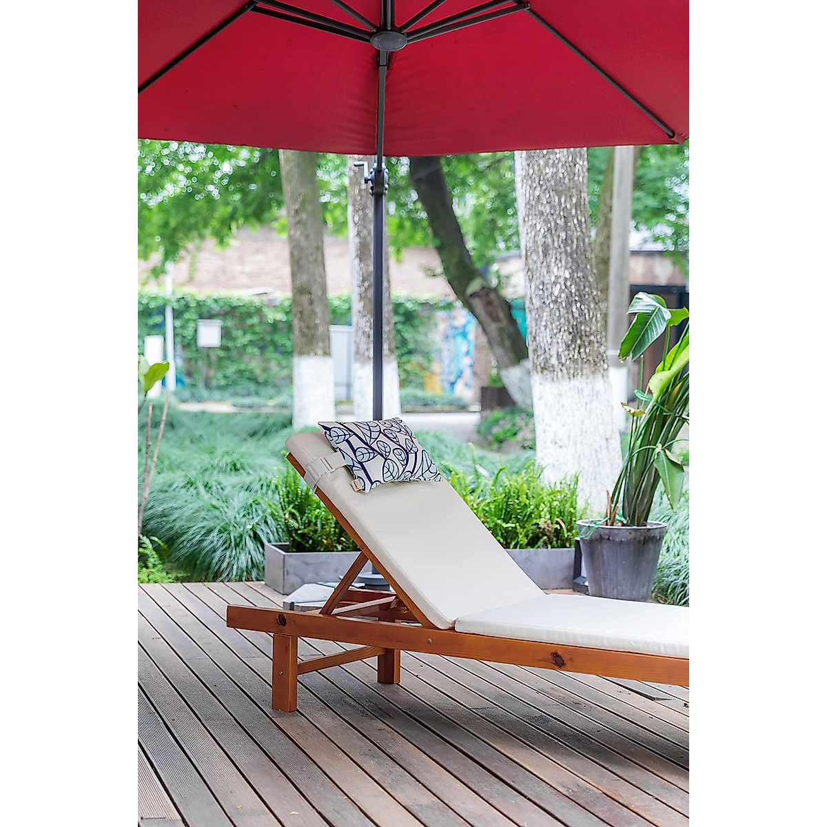 vmgreen Patio Lounge Head Support Pillow & Cushion,Small Waterproof Throw Pillow with Insert & Adjustable Elastic Stripe for Outdoor Furniture Recliner Chair, Sofa Lumbar,Neck Attachment,2Pack