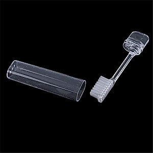 Kshcf Folding Toothbrush Plastic Transparent Portable Outdoor Travel Camping Foldable Teethbrush Soft Hair Solid Color Tooth Brush