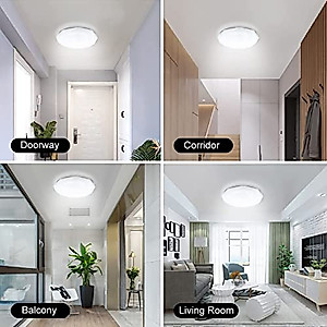 Jorunhe LED Ceiling Light, Upgraded Modern Close to Ceiling Lamp Fixture for Bedroom,Living Room,Kitchen,Dining Room (24W White)