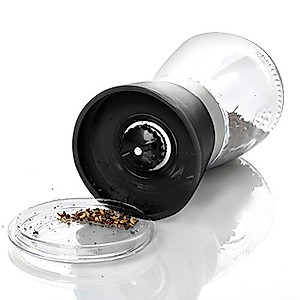 BlueSnail Manual Grips Glass Salt Pepper Grinder Seasoning Bottle (5.1", Black)