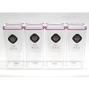 WC Redmon Visto MAX Cube QT Set of 4 Storage Bins, 5.71 Quart, Clear