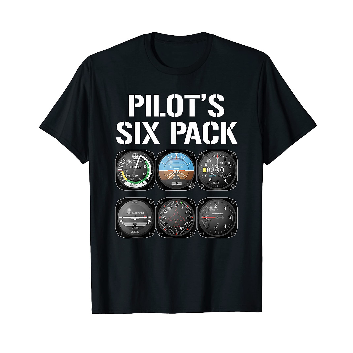 Pilot's Six Pack Funny Pilot Aviation Flying T-Shirt