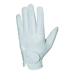 SportsImpex Golf Men's Golf Gloves Genuine Leather White Unlined Pack of 2 (White, Small)